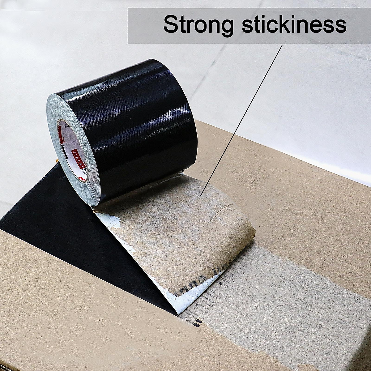 JIALAI HOME Black Duct Tape, Wide Roll, Industrial Grade 5 inches x 55 Yards (164 ft), 9 Mil Heavy-Duty, Waterproof, Strong, Flexible, No Residue, UV Resistant for Crafts & Home Improvement