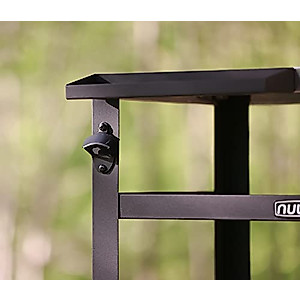 NUUK Double-Shelf Rolling Outdoor Dining Cart Table, 20" x 30" Stainless Steel Commercial Multifunctional Kitchen Food Prep Worktable on Wheels w/Adjustable Storage Tray & Waterproof Protective Cover