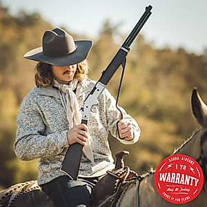 Barra Air Guns 1866 Cowboy Series Lever Action Air Rifle, Shoots .177 Caliber Pellets and BBS, 600-800 FPS, Pellet Guns for Adults and Kids (Silver Kit Pump Powered)