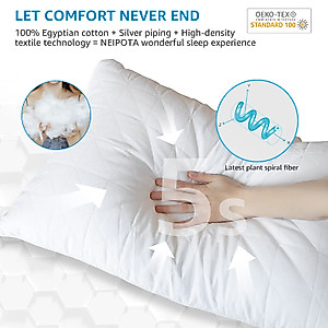 NEIPOTA Bed Pillows Standard Size Set of 2, Premium Down Alternative Cooling Bedding 20 x 26 White, Sleeping Pillow for Back, Stomach or Side Sleepers