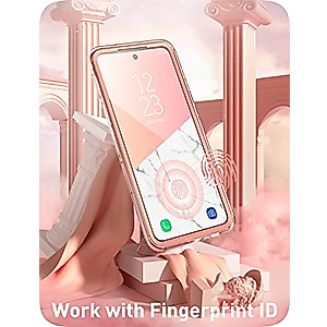 i-Blason Glitter Case for Samsung Galaxy S22 (6.1 Inch) 5G Mobile Phone Case Bumper Case 360 Degree Protective Case Glossy Cover [Cosmo] with Integrated Screen Protector 2022 Edition (Marble)