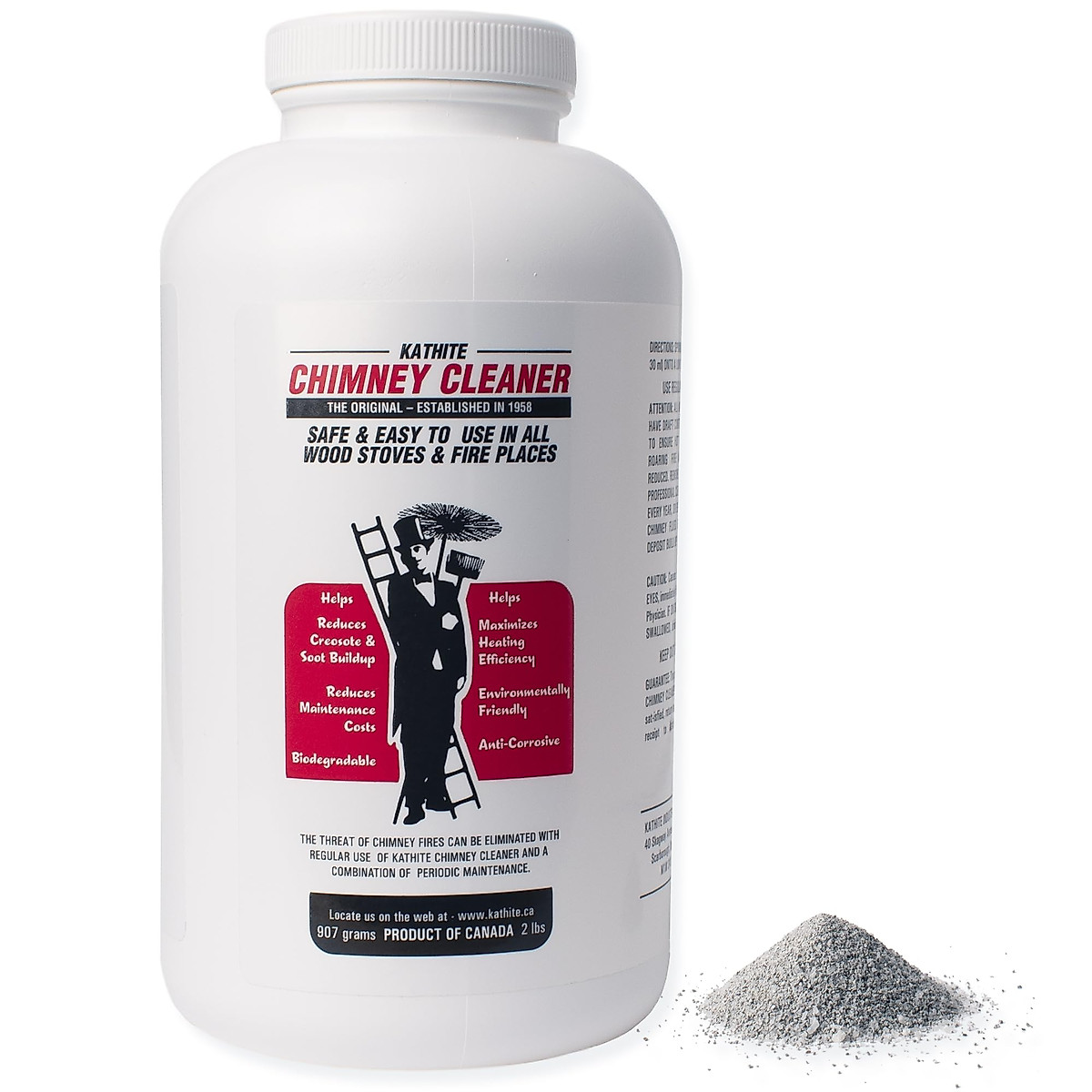 KABIN Kathite Chimney Sweep Cleaner 2LB - Fireplace Chimney Cleaning Kit - Creosote Remover for Wood Stoves - Creosote Destroyer Better Than Fire Logs