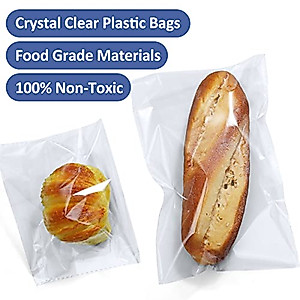 Famagic 6x9 Clear Cellophane Bags 200 Pack, Resealable Plastic Packing Bags for Prints Cards, Bakery, Jewelry, Crafts, Candies