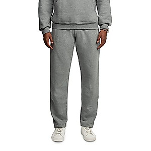 Fruit of the Loom Men's Eversoft Fleece Sweatpants with Pockets, Moisture Wicking & Breathable, Sizes S-4X, Grey Heather, Large