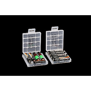 Whizzotech AA/AAA Cell Battery Storage Case/Holder with Charge Reminder Markings Clear Color (6 Pack)