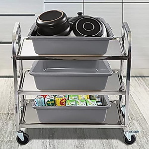 Sandmovie 25 L Commercial Bus Tubs, Plastic Utility Bus Box, 4-Pack