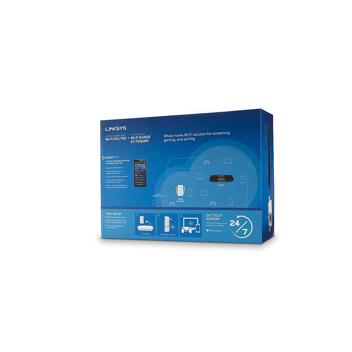 Linksys F5Z0636 All in One Home WiFi Solution Smart Router AC1750 and AC1200 Extender (Renewed)