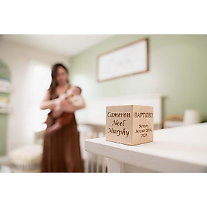 Personalized Baby Baptism/Dedication/Christening Wood Block, Choose From 3 Sizes, Baptism Gift For Boy, Girl, Baby Dedication Gifts, Unique Baptism Gifts (2.5")