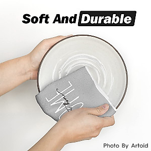 Artoid Mode Eucalyptus Gold Leaves Summer Kitchen Towels Dish Towels, 18x26 Inch Seasonal Spring Wedding Decoration Hand Towels Set of 4