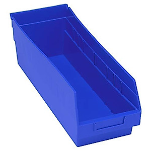 Quantum Storage K-QSB204BL-5 5-Pack Store-More 6" Plastic Shelf Bins, 17-7/8" x 6-5/8" x 6", Blue