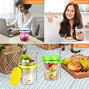 Oyrlize Overnight Oats Containers with Lids and Spoon,Companies,Work and Travel