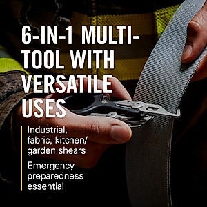 LEATHERMAN, Raptor Rescue, 6-in-1 Heavy-Duty Emergency/Trauma Shears, Made in the USA, Molle Compatible Holster Included, Black with MOLLE Compatible Holster, with MOLLE Compatible Holster