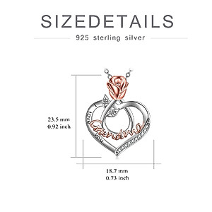 POPKIMI Mothers Day Gifts for Grandma 925 Sterling Silver Grandma Necklace Birthday Gifts for Grandma Grandma Jewelry