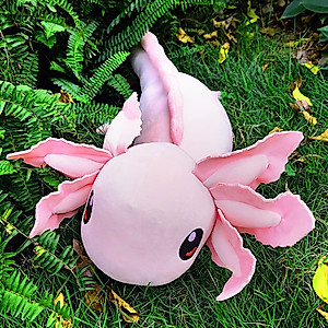 Gubuy Weighted Stuffed Animals 4.2lbs Weighted Axolotl Plush 32", Stuffed Weighted Axolotl Plush Animal Throws Pillows(Pink)