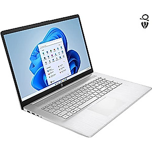 HP 17.3" Full HD Laptop, AMD Ryzen 5 5500U (Beat i5-10500), 8GB RAM, 256GB NVMe SSD, USB-C, Fingerprint, HDMI, Webcam, WiFi, Windows 10 Home in S Mode, Natural Silver