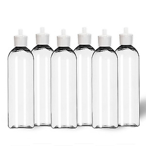 MoYo Natural Labs 4 oz Squirt Bottles, Squeezable Empty Travel Containers, BPA Free HDPE Plastic for Essential Oils,Liquids,Toiletry/Cosmetic Bottles(Neck 20-410) (Pack of 6, HDPE Translucent White)