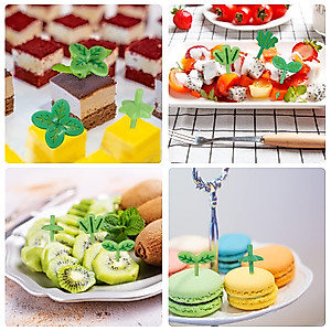 DREMISI 16Pcs Mini Leaf Food Picks for Kids, Cute Bento Box Accessories, Safe, Practical, and Decorative