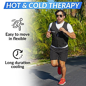 Coldest Cooling Vest - Adjustable Vest Jacket for Hot Weather, Reusable Ice packs, Ice Vest for Men & Women for Cycling, Running, Athletes