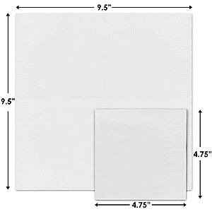 500 Pack Cocktail Napkins Paper - Quality 3-Ply White Beverage Napkins - Restaurant, Event, Bar Napkins - Perfect Size Dessert Napkins - Party Napkins Bulk - Elegant Wedding Napkins Disposable