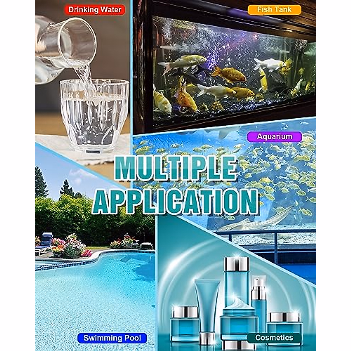 5 in 1 TDS Meter, Pool Salt Tester, 0.01 High Accuracy Digital PH Meter for Water, PH/TDS/EC/Salt/Temp Tester, PPM Meter Water Tester for Drinking Water, Hydroponics, Plants, Aquarium and Pool