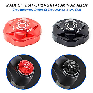 ALEOED Bike Air Valve Top Cap Cover, Front Fork Cap Suspension Gas Cover Aluminum Alloy Shoulder Protector Parts for Mountain Bicycle Road Bike MTB(Black)