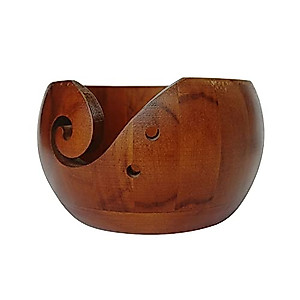 Natural Wooden Yarn Storage Bowl Organizer Knitted Crocheted Sewing Holders