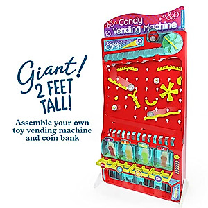 Thames & Kosmos 2-ft Tall Candy Vending Machine STEM Kit | Build Toy Vending Machine with 10 Gravity & Motion Experiments | Coin Sorting Bank | Math & Engineering Lessons