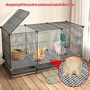 Guinea Pig Cage Bunny Cages Small Animal Cage Foldable Rabbit Cage Hutch with Pull Out Tray and Caster Platform for Ferret Chinchilla (Size : 42.9)
