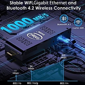 Mini PC Stick Windows 11 Pro,Intel Compute Stick with Celeron N4000(Up to 2.8GHz) Equipped 8GB RAM 512GB M.2 SSD,Micro Computer Support 4K@60Hz Output/WiFi/BT/Gigabit Ethernet