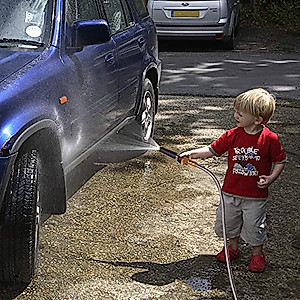 SCRIPTRACT 100’304 Stainless Steel Garden Hose with Free Removable Brass Nozzle Lightweight Metal Hose - Portable Durable and Resistant to Knots, Tangles and Punctures (100)