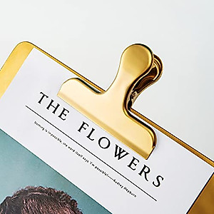 Set of 8 Golden Stainless Steel Chip Bag Clips, ZUYYON 3 x 2.4 Inch Tight Durable Paper Seal Grip for Coffee Food Bread Bags, Kitchen Home Office Usage(Golden)