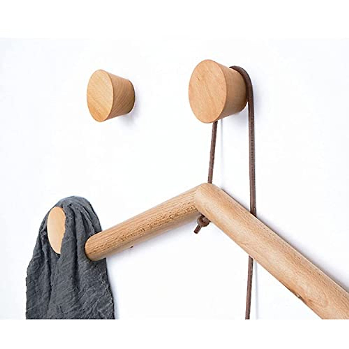 Pack of 3 Wooden Coat Hooks, Modern Wall Mounted Hat Rack,Vintage Handmade Craft Racks, Heavy Duty Bathroom Organizer Hook for Hanging Towel,Clothes, Bags