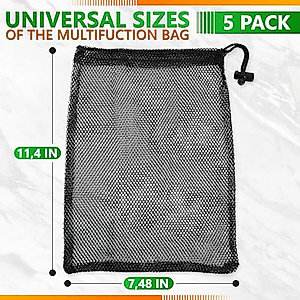 Mesh Bags Drawstring S/5/10 Pcs M/12 Pcs - Mesh Swim Bag Golf Ball Bag Mesh Drawstring Bags Small Mesh Bag Nylon Bag Net Bag Mesh Gym Bag - Tennis Ball Bag Beach Mesh Bag String Bag Mesh Ball Bag