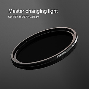 Urth 67mm ND2-400 Variable ND Lens Filter - 1-8.6 Stop Range, Ultra-Slim 20-Layer Nano-Coated Neutral Density Filter for Cameras