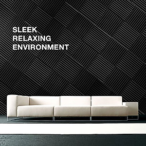 Fstop Labs Acoustic Panels, 2" X 12" X 12" Acoustic Foam Panels, Studio Wedge Tiles, Sound Panels wedges Soundproof Foam Padding Sound Insulation Absorbing (12 Pack, Black)