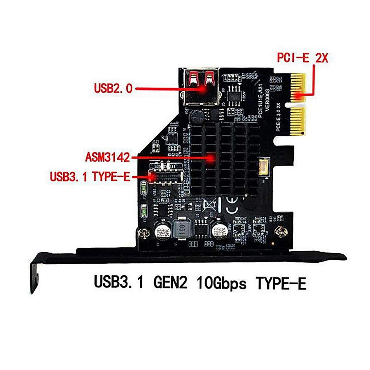 cablecc USB 3.1 Front Panel Socket & USB 2.0 to PCI-E Express Card Adapter for Motherboard