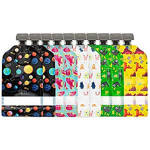 Simple Modern Reusable Baby Food Pouches for Toddlers | BPA Free Plastic, Food Safe, Freezer Safe | Refillable for Applesauce Yogurt & Puree Squeeze Pouch | 10 pack | 5oz | Assorted