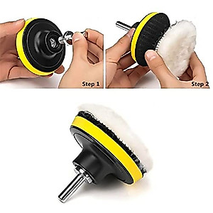 Car Foam Drill 3-Inch Buffing Pad, 11 Pcs Polishing Pads Kit, Car Buffer Polisher Kit Drill Buffing Kit for Car Polishing, Waxing, Sealing Glaze