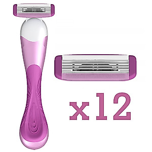 ShaveMOB 3-Blade Women's Razor Kit (Flex Head Handle + 12 Refills) - The Practical Shaving Kit