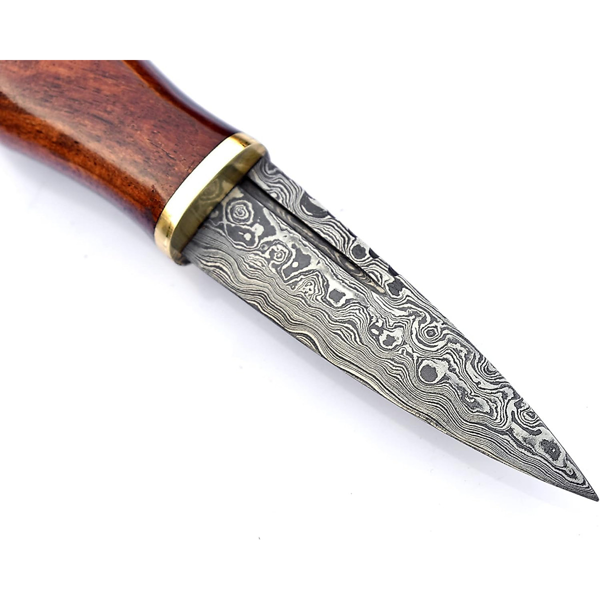GLORIUS CRAFT Handmade Damascus Hunting Knife with Leather Sheath - Ideal for Skinning, Camping, Outdoor -Fixed Blade Bushcraft Knife with Walnut Wood Handle - Predator Hunter,
