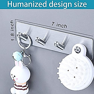 Towel Hooks Adhesive Wall for Hanging bathrooms Hook Bathroom Command Curtain Rod Heavy Duty Towels Stick on Sticky lbs self Brushed Nickel Robe Hand Bath Holder Double Sided Chrome Shower