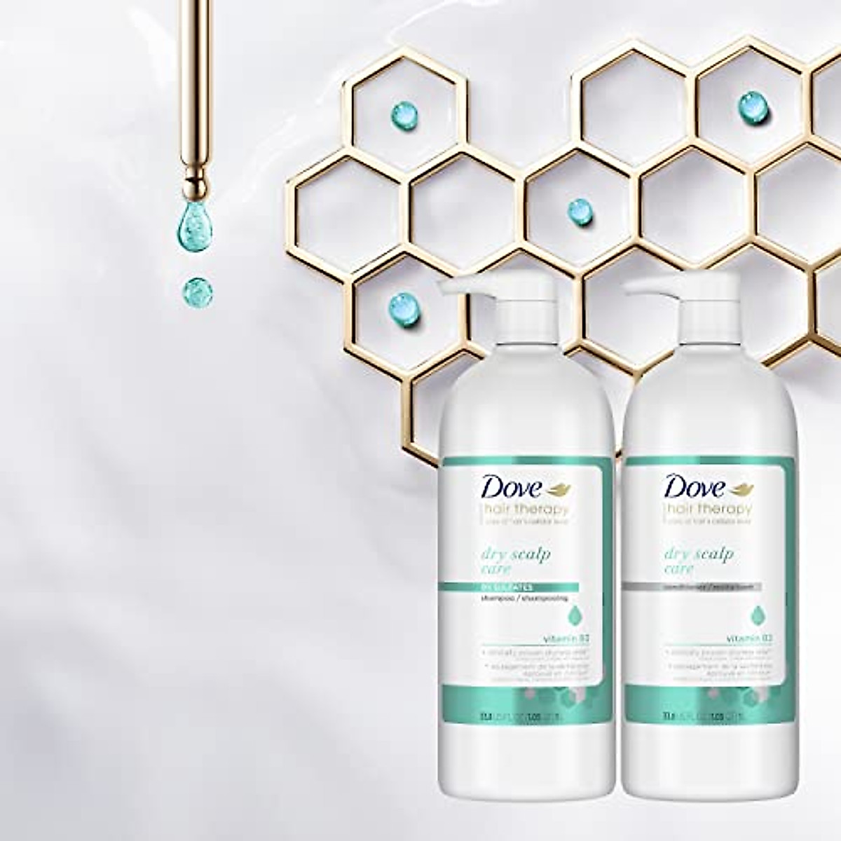 Dove Hair Therapy Shampoo for Dry Scalp Dry Scalp Care Hair Shampoo with Vitamin B3 33.8 fl oz