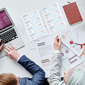 Large Money and Rent Receipt Book with Cardboard Insert,3-Part Carbonless,7.9”x11.2” Spiral Bound,100 Sets per Book,4 Receipts per Page for Office Supplier,Rent and Cash Transaction