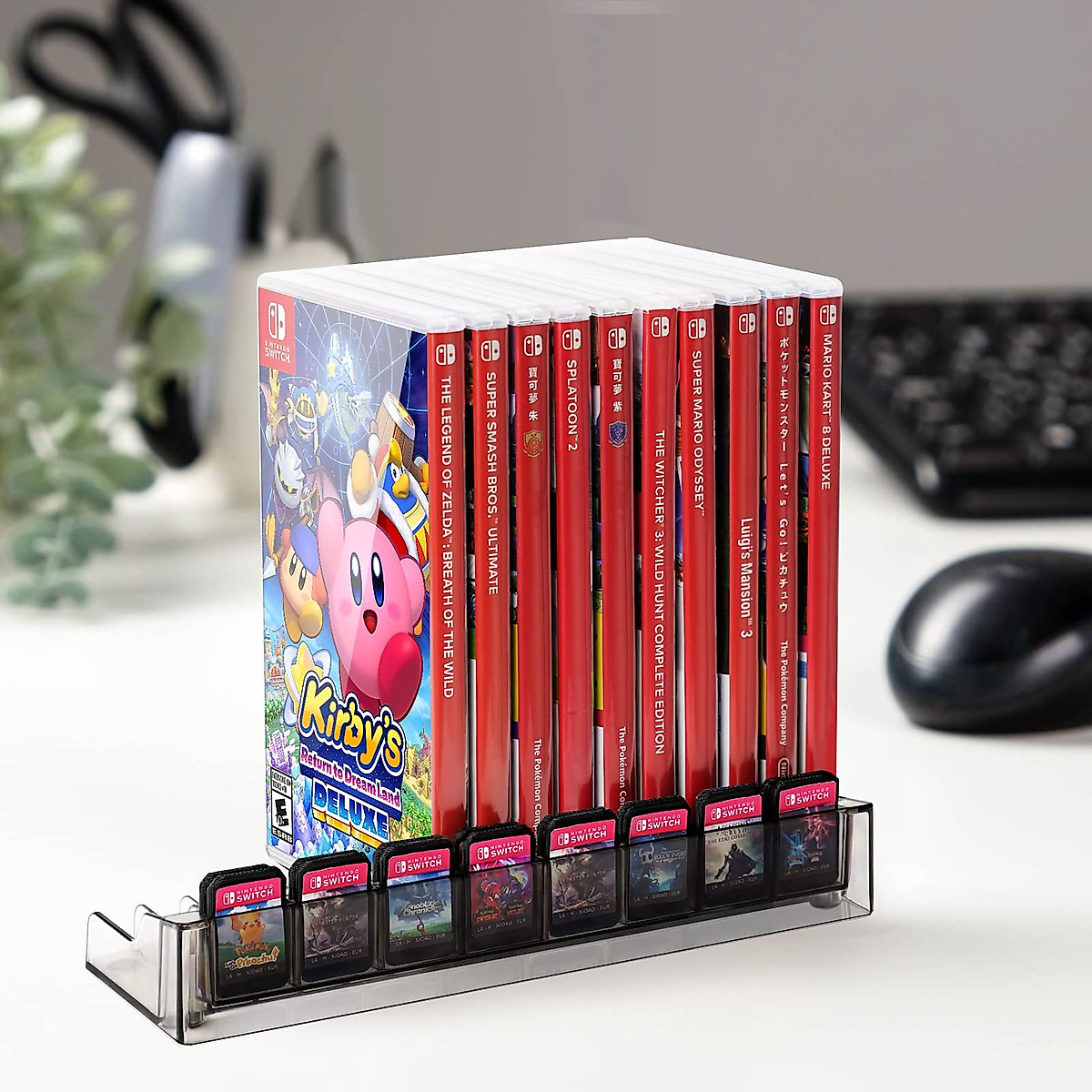 Switch Game Cases/Cards Holder for Table, Nargos Desk Cabinet Game Storage Organizer Stand (16 Cases, 16 Cards)