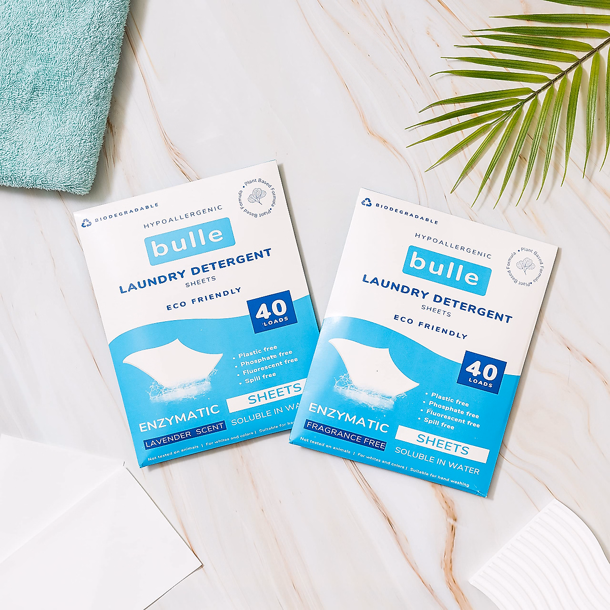 bulle - Laundry Detergent Sheets - Clothes Cleaning Solution, Removes Stain, Dirt & Odor, No Irritating Ingredients, Washing Strips, Fresh Linen Scent, Mothers Household Companion, 40 count, Unscented