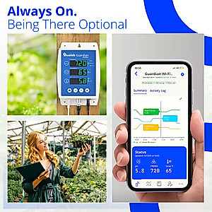 bluelab Guardian Monitor Inline Wi-Fi for Real-time pH, Temperature, and Conductivity (TDS/PPM) Measurements in Water with Calibration, 3-1 Digital Nutrient Meter for Inline Dosing Systems