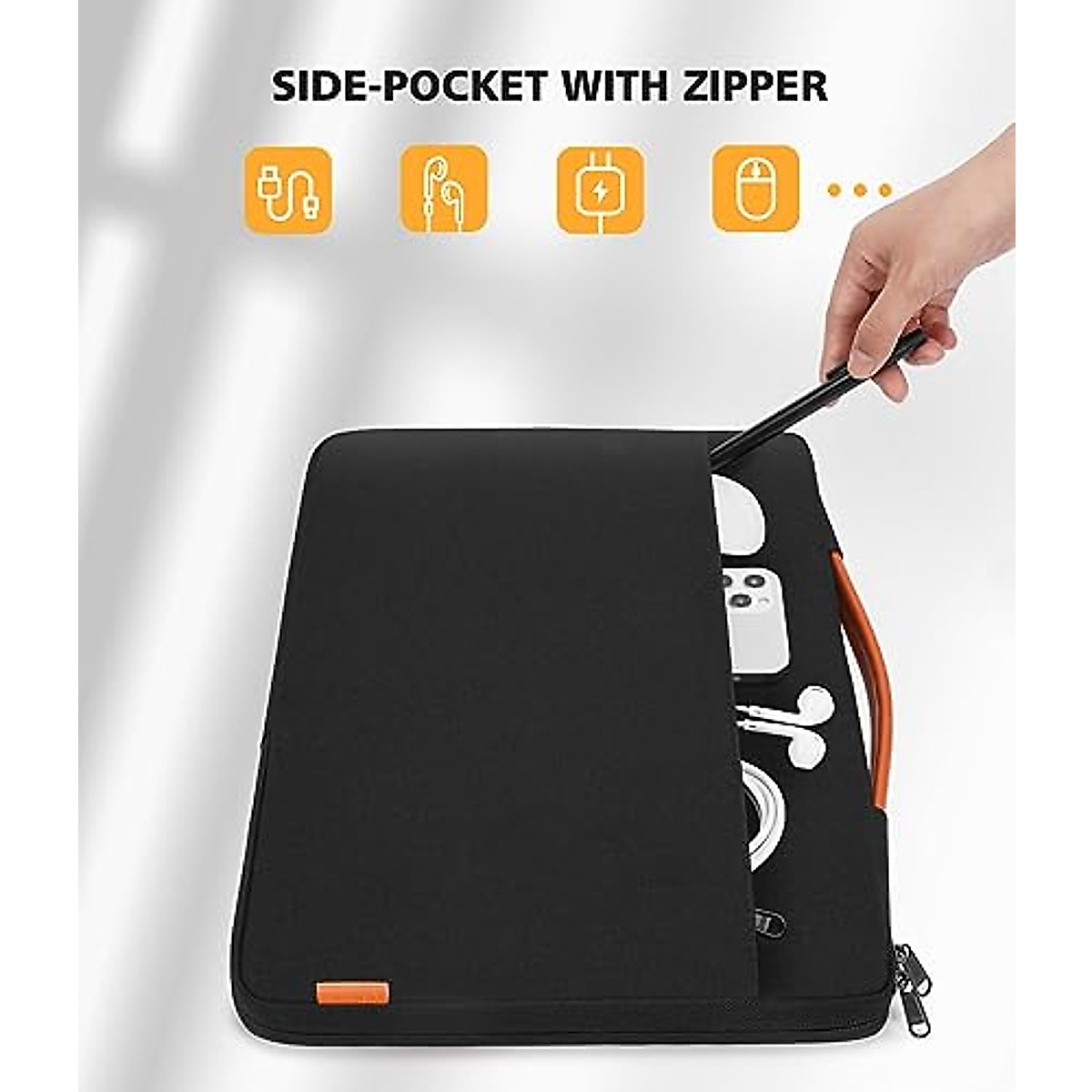 KIZUNA Laptop Sleeve Case 13 Inch Computer Carrying Bag for 14" IdeaPad Flex 5i /13" MacBook Air/14 Lenovo ThinkPad X1 Carbon/Yoga S740/14 ThinkPad T14 2022/14" DELL Latitude 14 5401/Huawei,Black