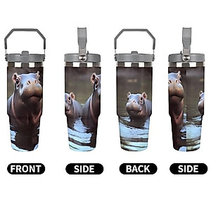 SYJTGDE Large Capacity Car Cup Baby Hippos Fashionable Upgrade Car Cup Advanced And Beautiful Travel Cup
