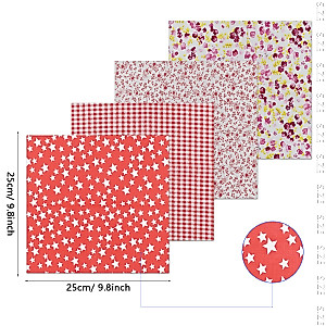 42 Pcs 9.8 x 9.8 Inches Cotton Fabric Sewing Patchwork Squares Quilting Bundles Different Pattern Cloths for Sewing DIY Art Work Supplies Scrapbooking Quilting by Renashed