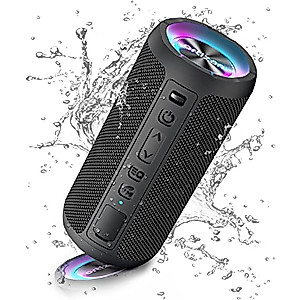 Ortizan Bluetooth Speaker, Upgraded Portable Wireless Speaker with 24W Loud Stereo Sound and LED Light, IPX7 Waterproof Speakers, 30H Playtime, Extra Bass Speaker Bluetooth for Home, Travel, Outdoor